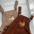 Cozy Farm Chicken Overalls Dress
